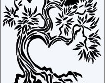 Tree stencil | Etsy