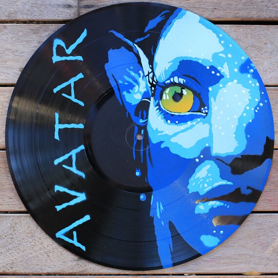 Artistic version of Avatar vinyl record spray paint handmade