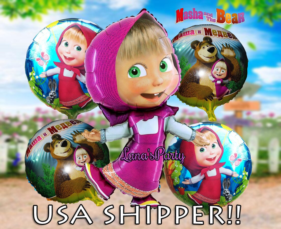 Set of 5 Masha and the Bear Happy Birthday Party Princess