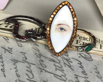 Lover's Eye Miniature Painting 18th 19th c. Century