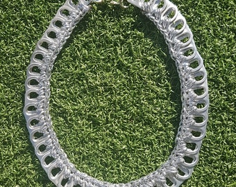 Handmade Black Soda/Pop Pull Tab Crochet Recycled Necklace