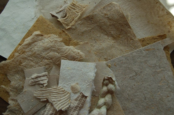 Handmade Paper Collage Bundle Neutral Collection