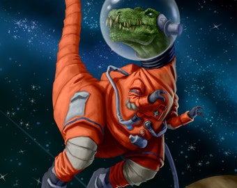 Dinosaur astronaut | Etsy