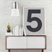 Number 5 Modern Typography Art Print Instant Download.
