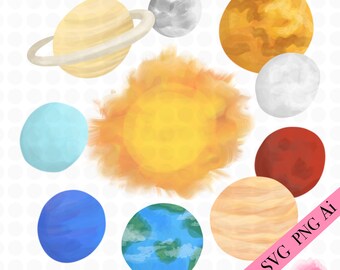 Planets clip art | Etsy