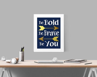 Be Bold Be Brave Be Awesome Wall Art Modern Nursery Decor