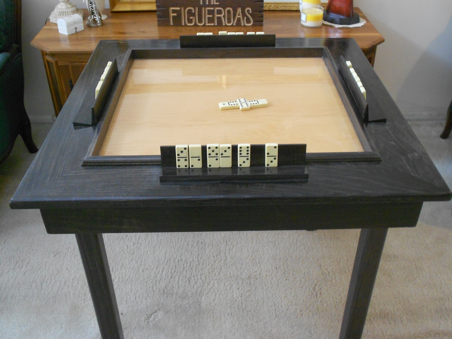 Solid Wood Poplar Domino Table With Removable Legs