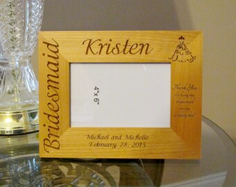 Engraved wood frame | Etsy