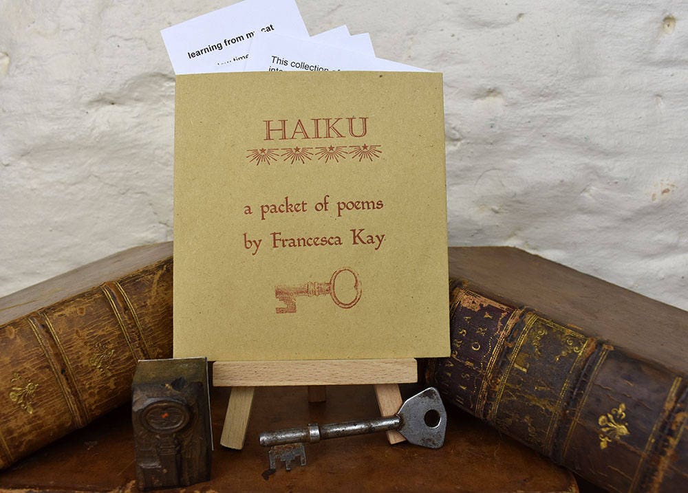 Haiku poems. Handmade poetry packet. Small poetry gift. Haiku