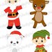 Christmas Santa and friends clip art set
