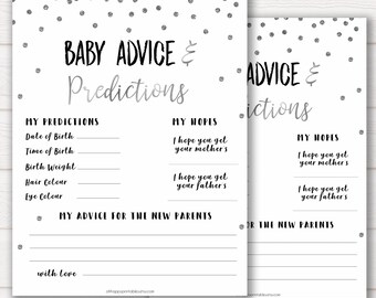 INSTANT UPLOAD Baby Shower Game Advice Cards For The Mom to