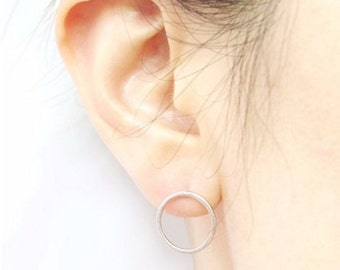 Open circle studs | Etsy