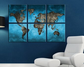 World map canvas | Etsy