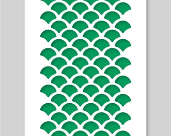 Fish scale stencil | Etsy