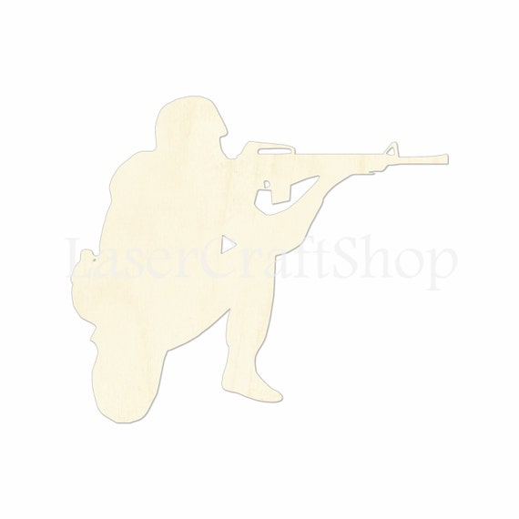 2 34 Soldier Wooden Cutout Shape Silhouette