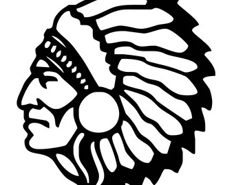 Indian Chief Head Vinyl Decal Indian Headdress Yeti Decal