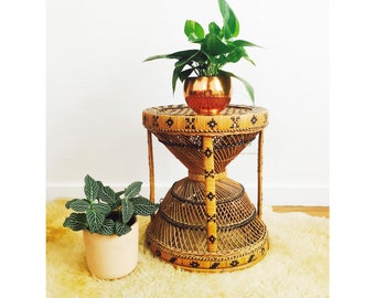 Wicker stool | Etsy