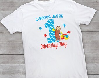 Curious george shirt | Etsy