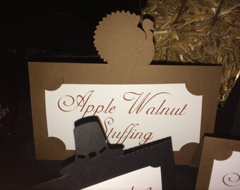 Printable Thanksgiving Food Tags Turkey Labels EDITABLE