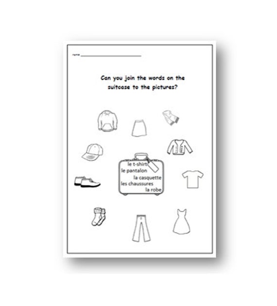 Items similar to FRENCH TEACHER / Clothes Vocabulary / French Printable ...