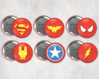 Superhero button | Etsy