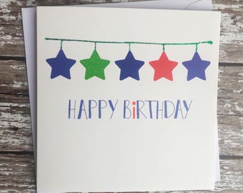 Star birthday card | Etsy