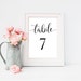 Table Numbers Printable Table Numbers Wedding Table Numbers
