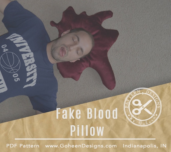 Fake Blood Pool Pillow Halloween DIY Sewing Pattern // Blood