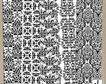 Scrapbooking Paper Basics Damask Patterns Olive Green 12