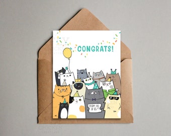 Printable Don't Go Goodbye Cats Greeting Card From All