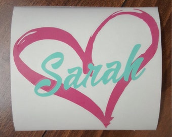 Heart decal | Etsy