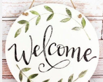 Wooden welcome sign | Etsy