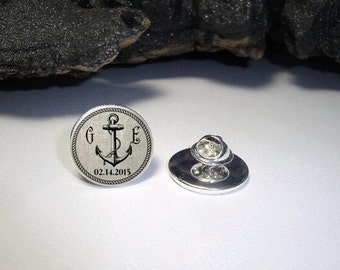 Monogram lapel pin | Etsy