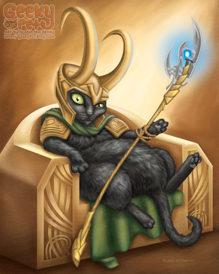 Loki Cat 8x10 Art Print Loki In Cat Form Sitting On His
