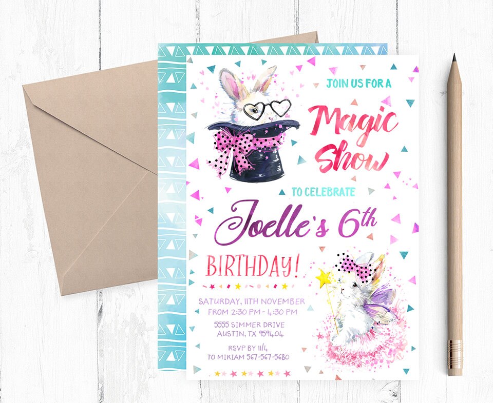Magic Show Birthday Invitations Magic Show Birthday Party