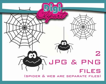 Spider Web Clip Art Spooky Halloween Clip Art Digital Stamps