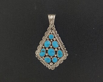 Turquoise Copper Matrix Necklace blue and purple sterling