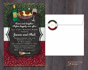 Italian Party Invitation Printable or Printed with FREE