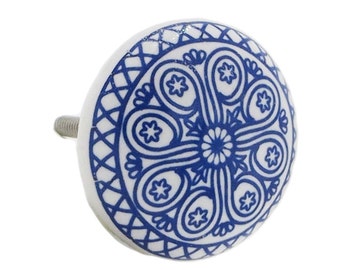 Blue ceramic knob | Etsy