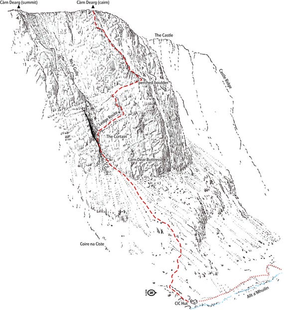 Ledge Route on the North Face of Ben Nevis.