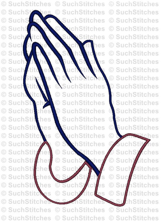 Praying Hands Applique Machine Embroidery Design