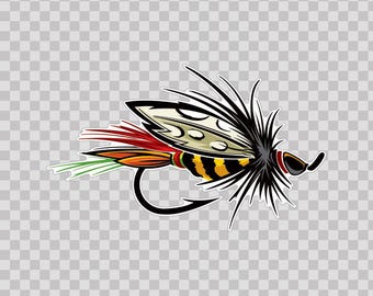 Fly fishing sticker | Etsy