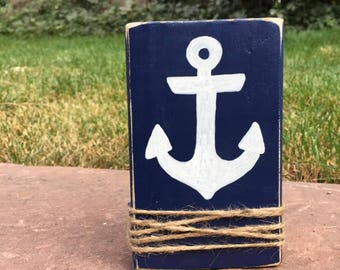 Wooden anchor sign | Etsy