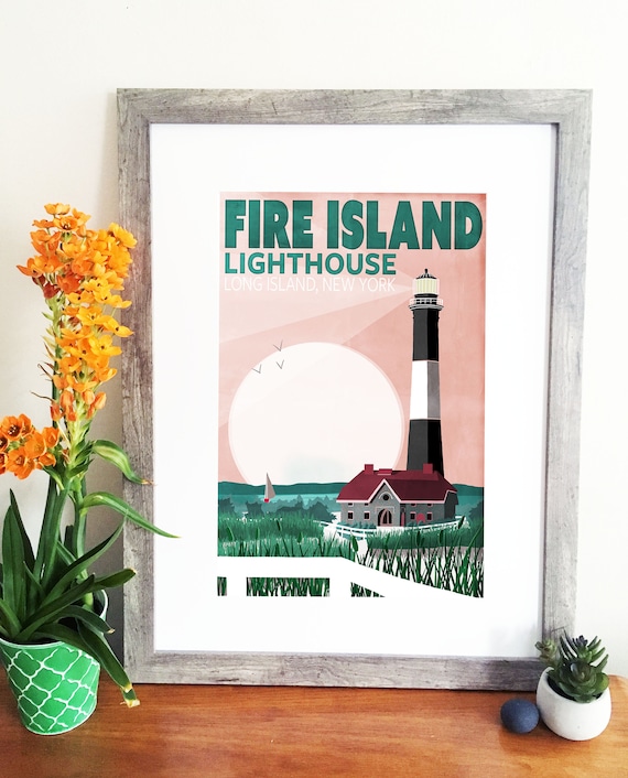 Fire Island Lighthouse Illustration Fire Island Travel