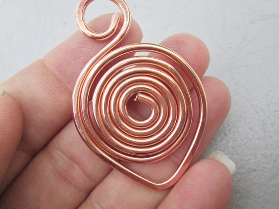 Solid Copper or Brass Swan Swirl Pendant Handmade 1pc
