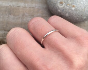 Plain silver ring | Etsy