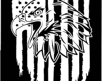 Eagle flag decal | Etsy