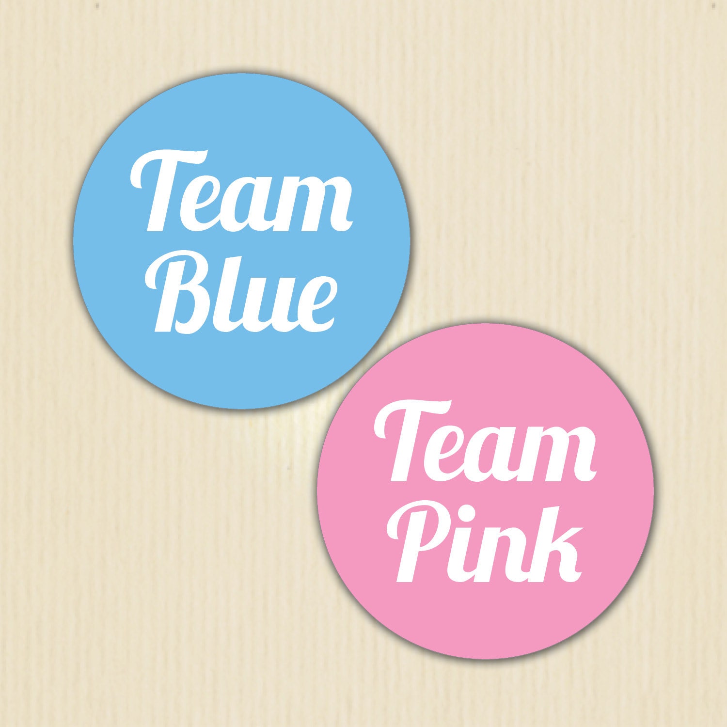 Gender Reveal Party Sticker Team Blue Team Pink Baby