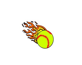 Flaming softball | Etsy