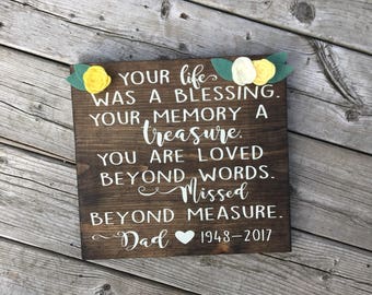 In memoriam sign | Etsy